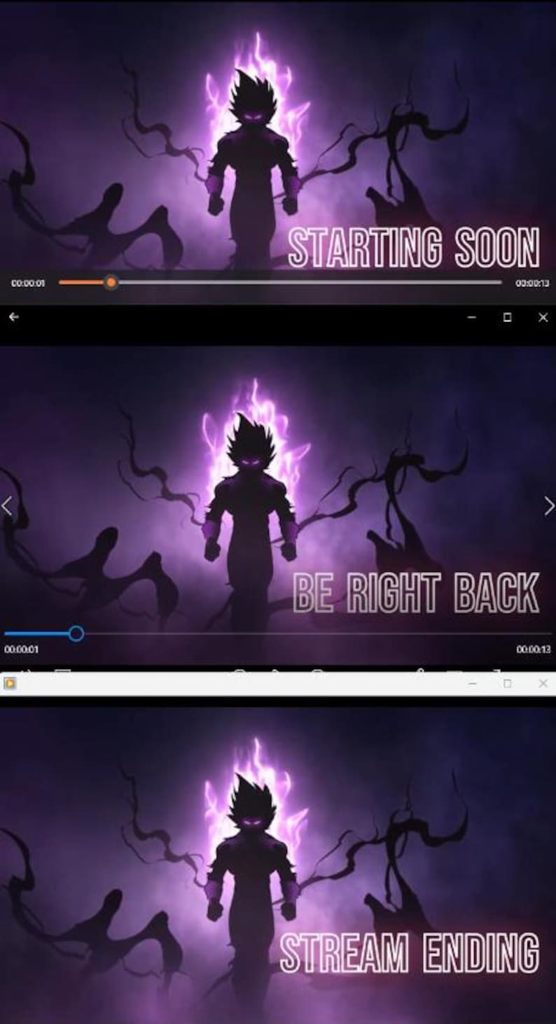 DB VEGETA Ego Animated Stream Overlay Pack Home Screen Pause Screen ...