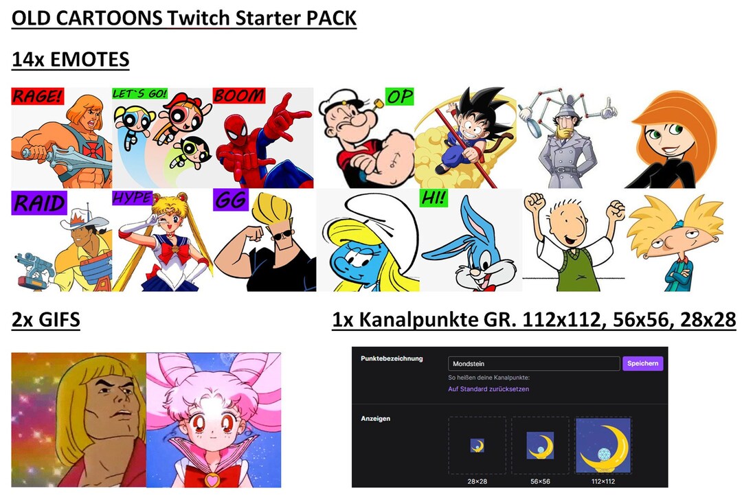 CARTOONS Twitch Starter PACK Stream Overlay, Twitch Animated, Stream ...