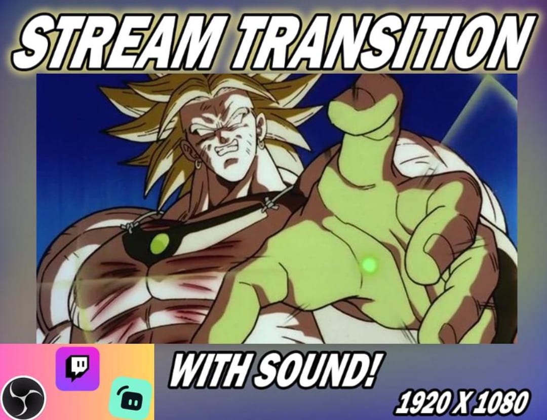 DB Z Broly GOKU Anime Transition Overlay with SOUND Stinger Overlay ...