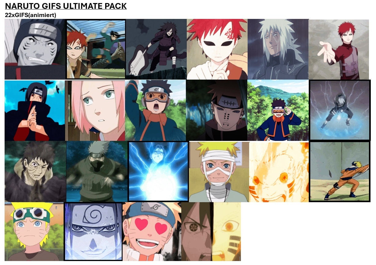NARUTO GIFS Ultimate Pack Twitch Super Stream Overlay, Animated, Stream ...