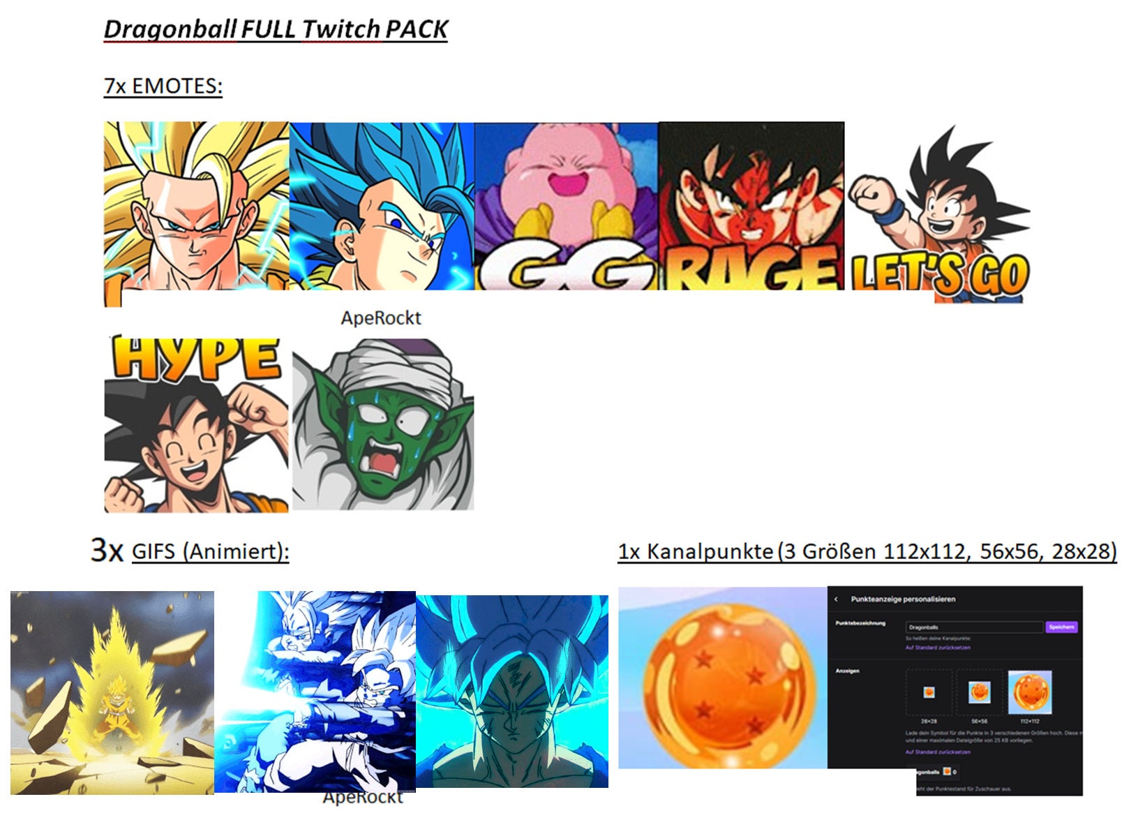 DRAGONBALL Twitch FULL PACK Stream Overlay, Twitch Animated, Stream ...
