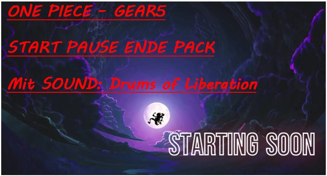 ONE PIECE Gear 5 Animated Stream Overlay Pack Home Screen Pause Screen ...