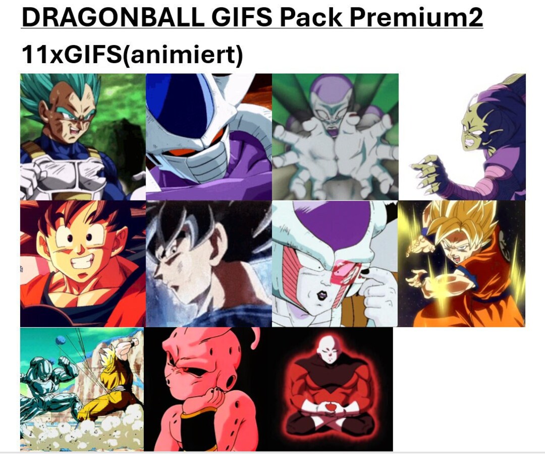DRAGONBALL PREMIUM2 GIFS Pack Twitch Super Stream Overlay, Animated ...