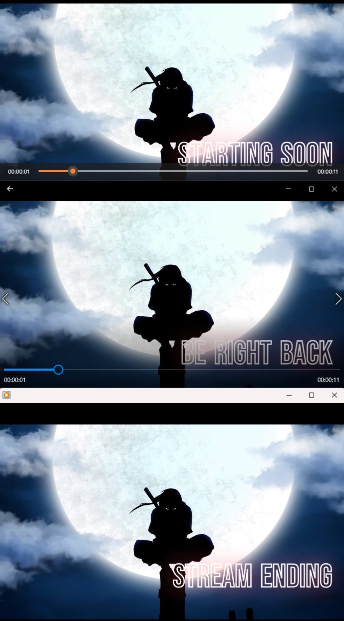 NAR-UTO Itachi Animated Stream Overlay Package Home Screen Pause Screen ...