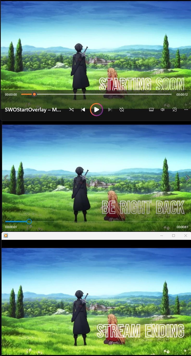 SWORD ART ONLINE Animated Stream Overlay Package Home Screen Pause ...