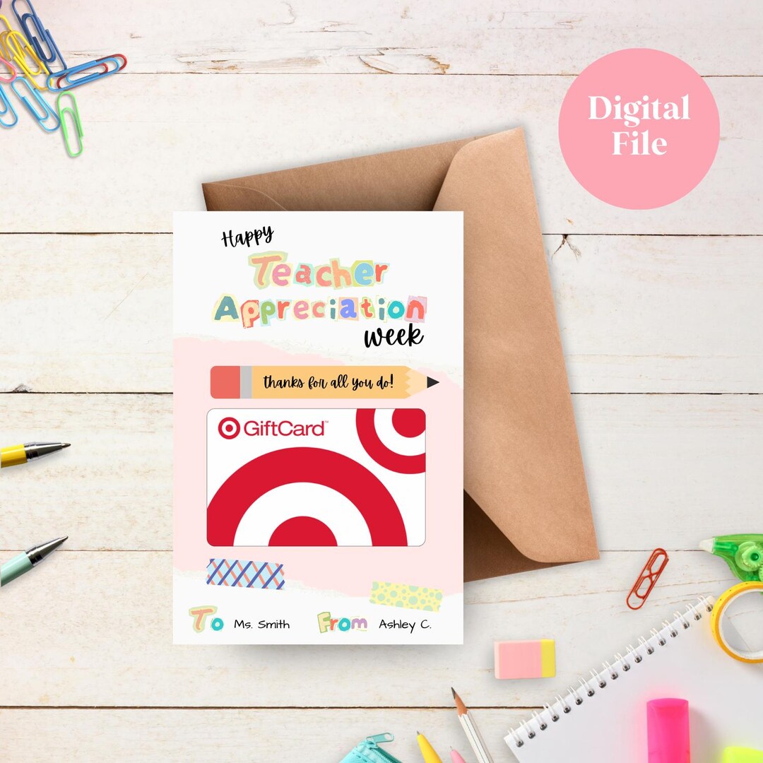 Printable Teacher Appreciation Gift Card Holder (digital Download) - Etsy