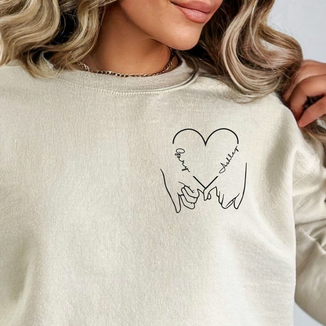 Personalized Pinky Promise Sweatshirt: Custom Couple's Name Gift - Etsy