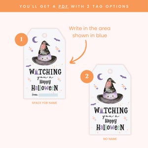 Printable Witchy Halloween Gift Tag, Witching You A Happy Halloween ...