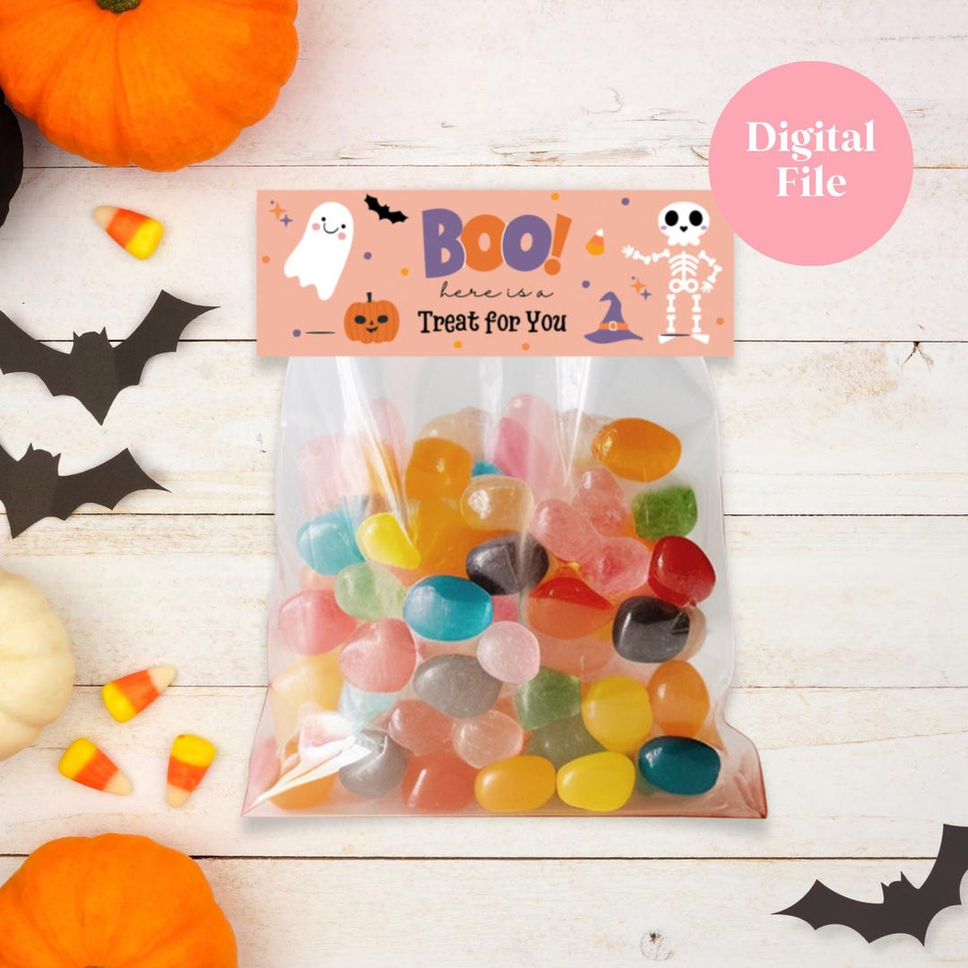 Printable Halloween Treat Bag Topper: October Candy Label (digital ...