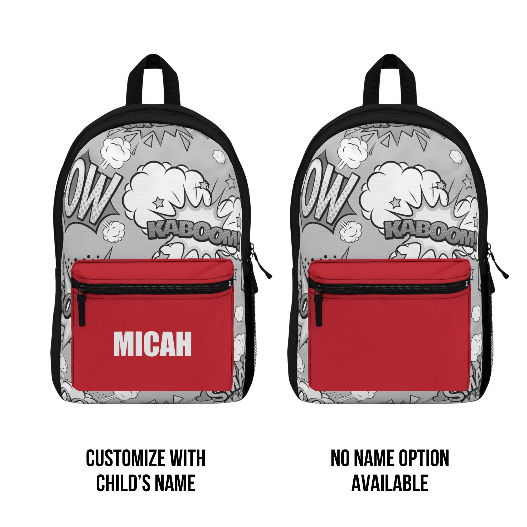 Personalized Comic Book Name Backpack, Custom Superhero School Bag for ...