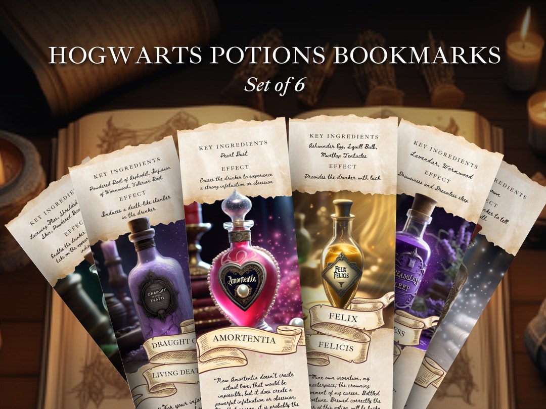 Wizarding World Potions Magic: Set of 6 Enchanting Bookmark - Etsy
