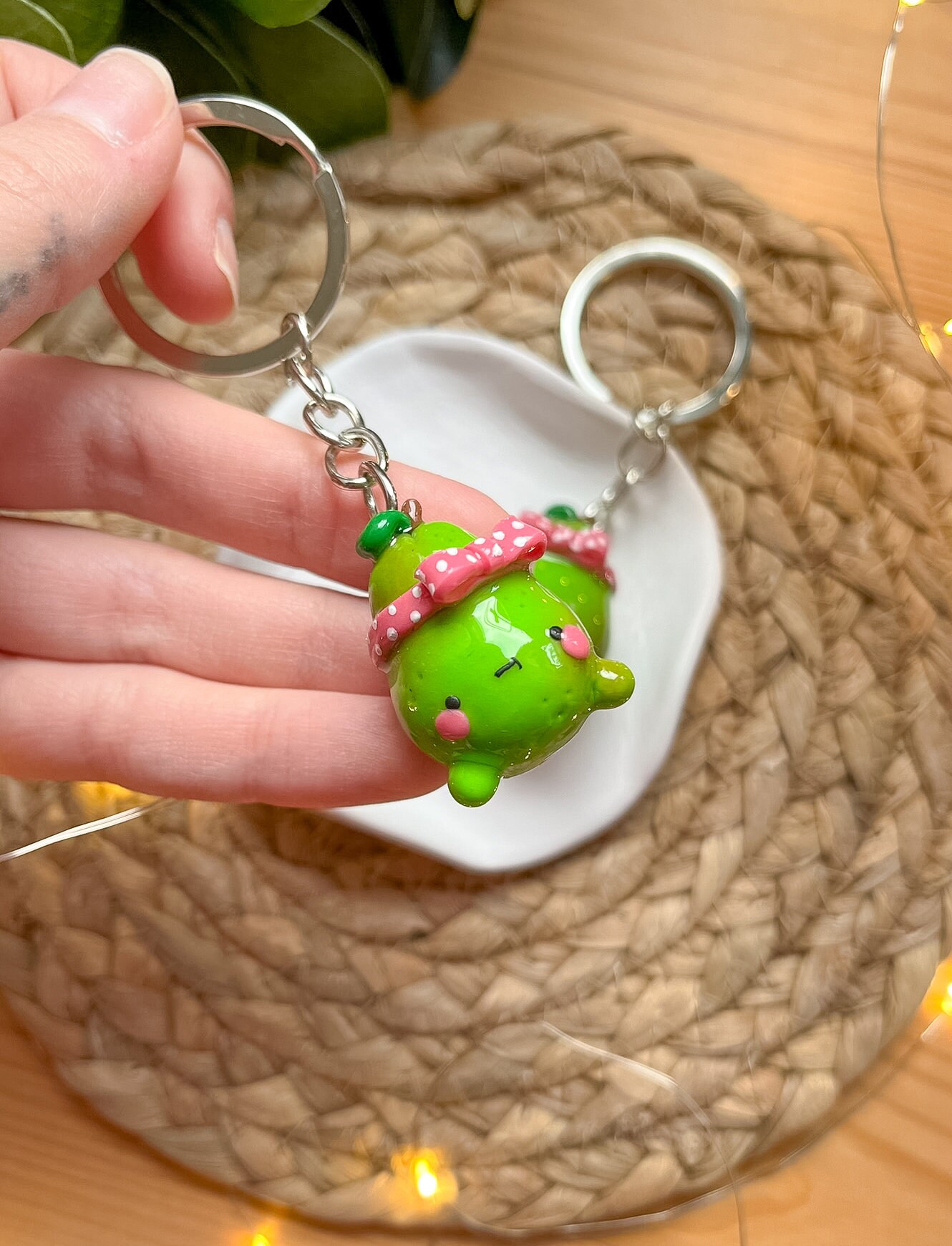 Cutiepear Keychain Keychain, Cute Polymer Clay Figurine, Polymer Clay ...