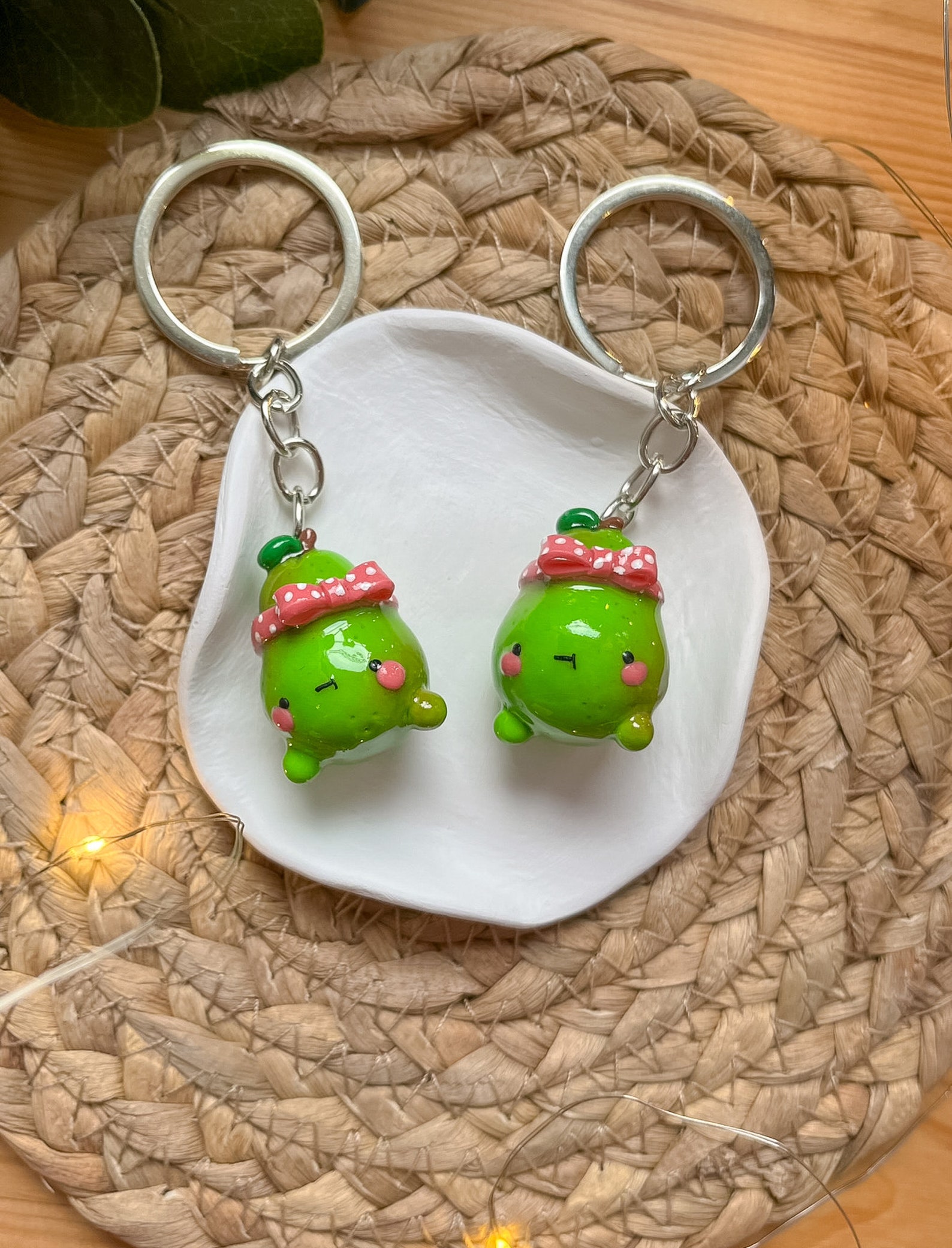 Cutiepear Keychain Keychain, Cute Polymer Clay Figurine, Polymer Clay ...