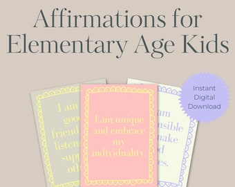 20 Affirmation Cards Printable for Preschoolers Postcard Size Digital ...
