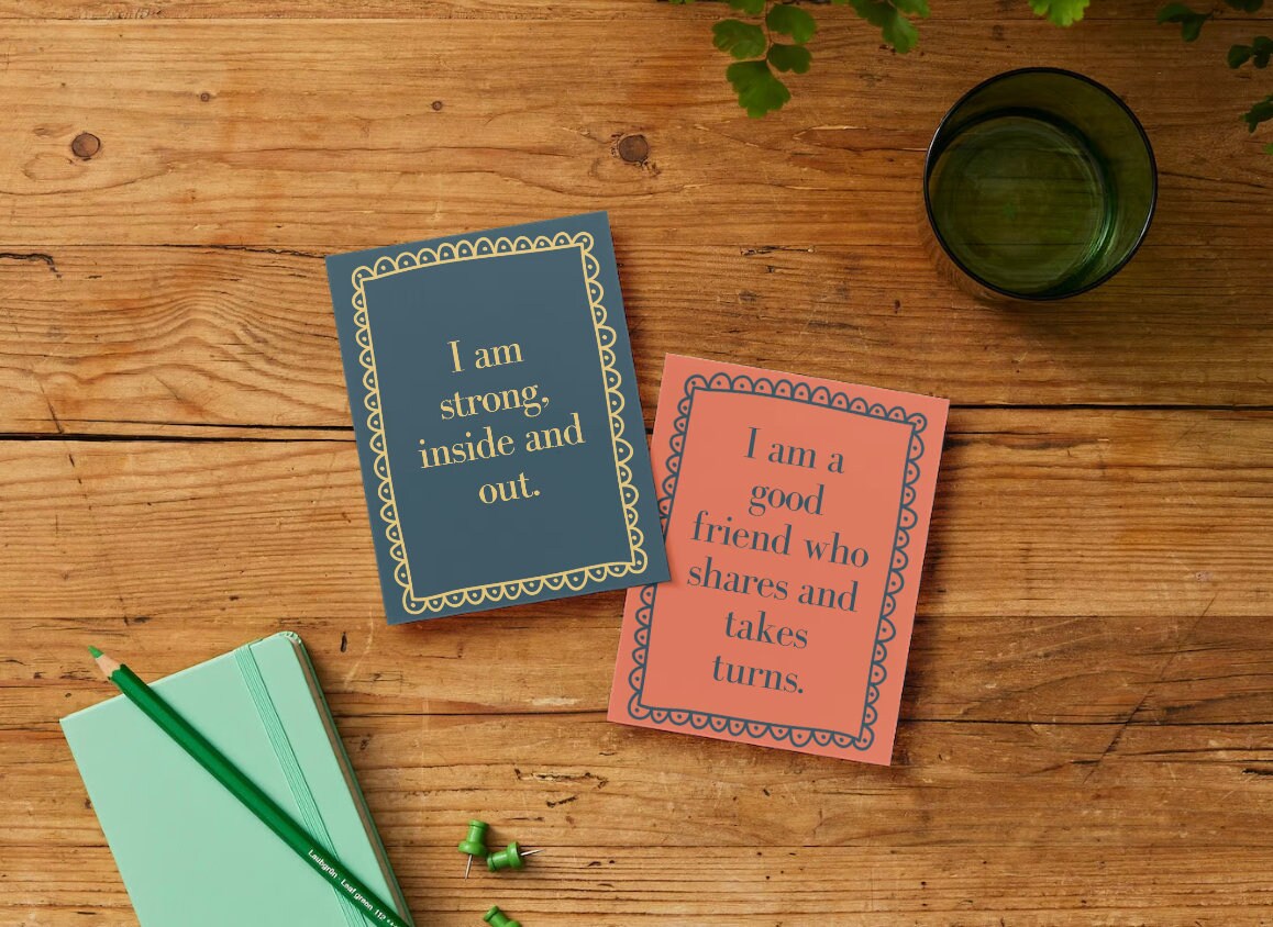 20 Affirmation Cards Printable for Preschoolers Postcard Size Digital ...