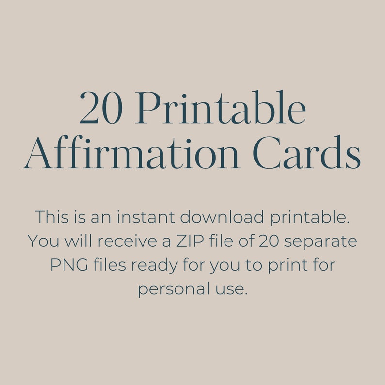 20 Affirmation Cards Printable for Preschoolers Postcard Size Digital ...