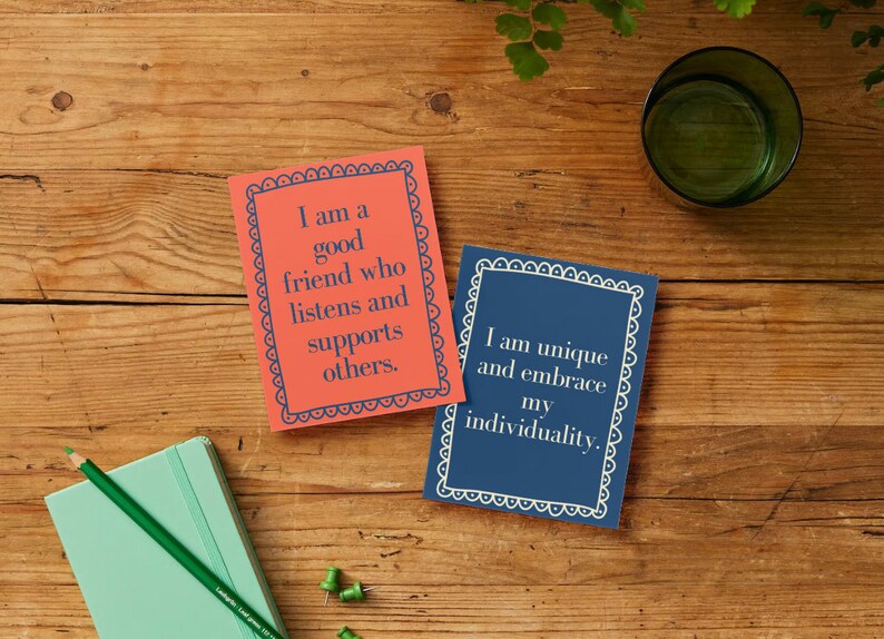20 Affirmation Cards Printable for Elementary Aged Kids Postcard Size ...