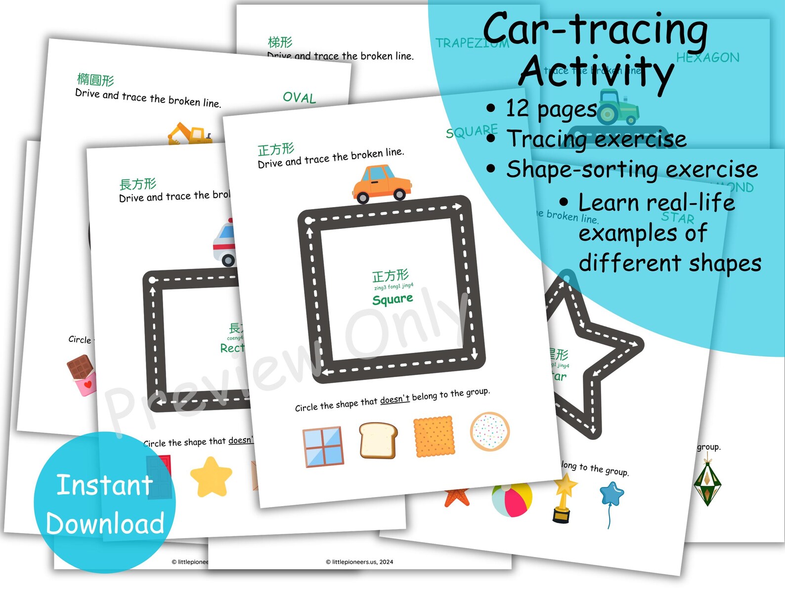 Shapes in Chinese Learning Binder|cantonese Activities| Flashcards ...