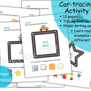 Shapes in Chinese Learning Binder|cantonese Activities| Flashcards ...