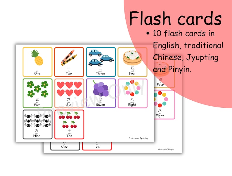 Chinese Numbers 1-10 Learning Binder/ Cantonese Mandarin Activities ...