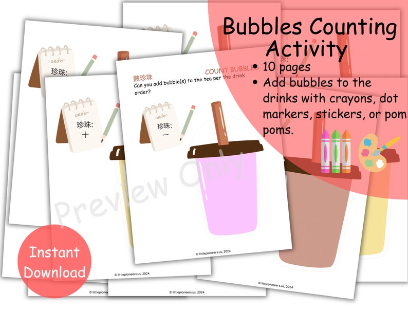 Chinese Numbers 1-10 Learning Binder/ Cantonese Mandarin Activities ...