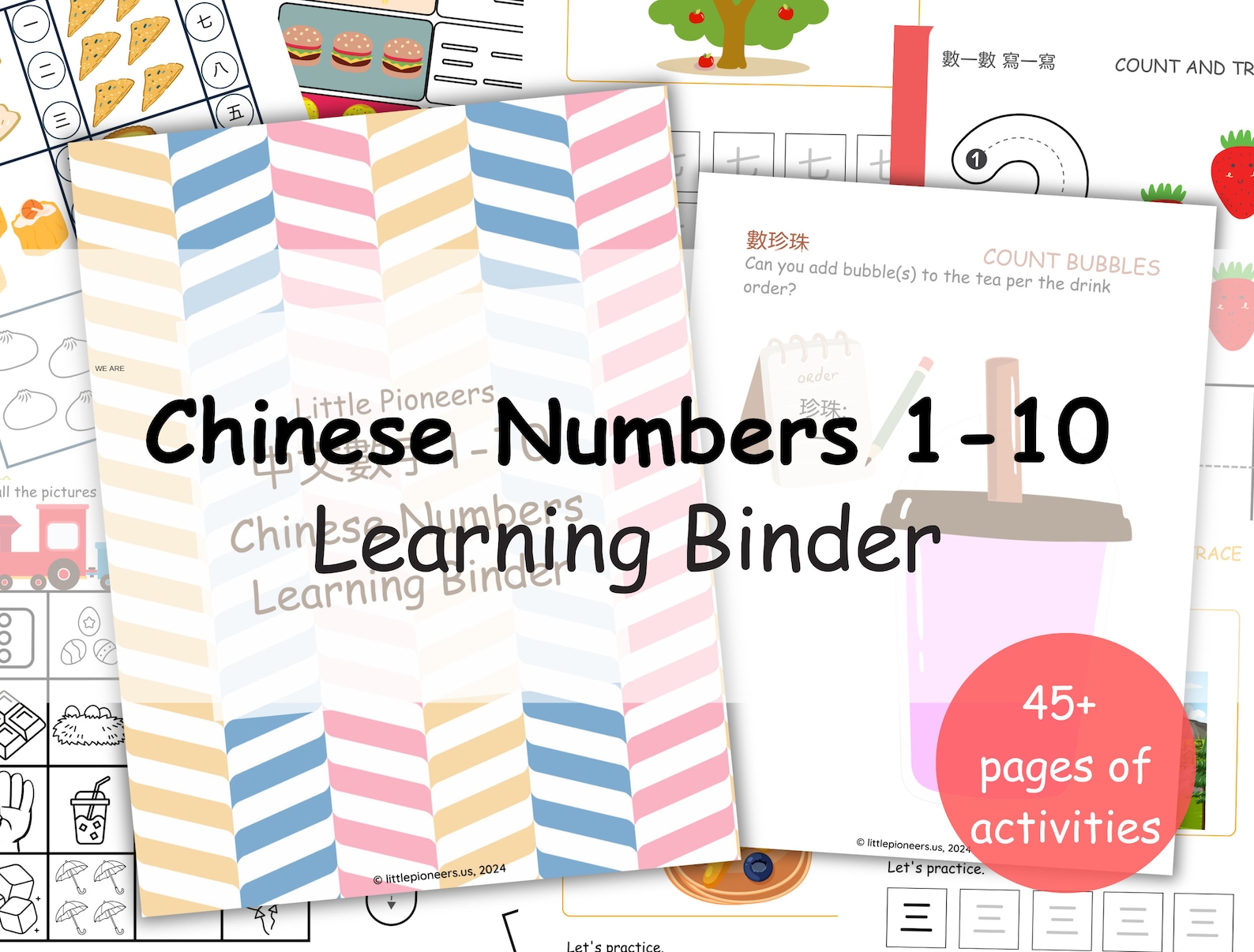 Chinese Numbers 1-10 Learning Binder/ Cantonese Mandarin Activities ...