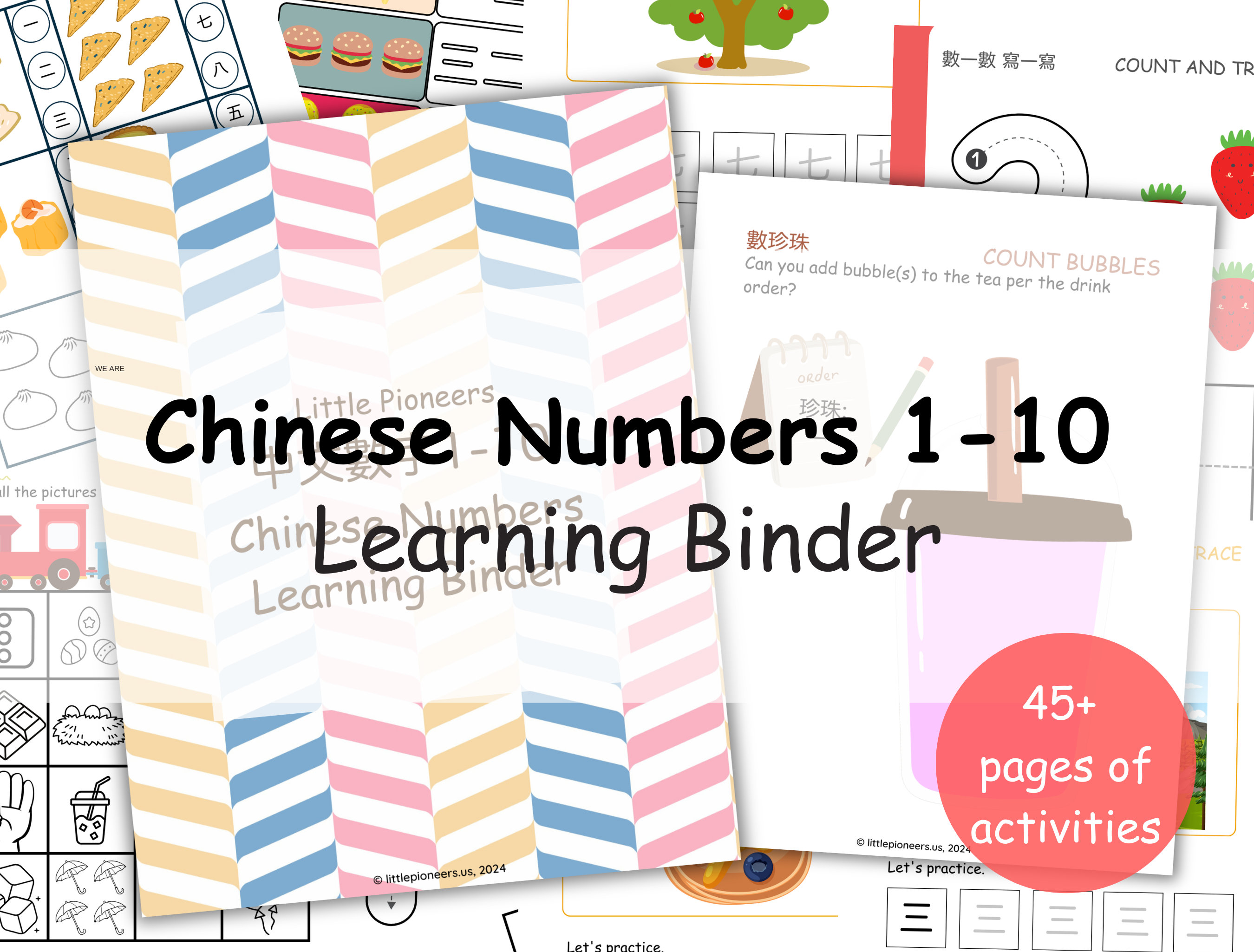 Chinese Numbers 1-10 Learning Binder/ Cantonese Mandarin Activities ...