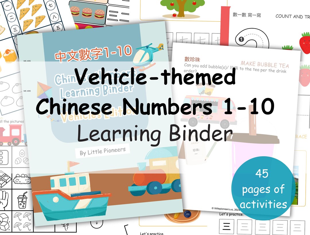Chinese Numbers 1-10 Learning Binder|cantonese Mandarin Activities ...