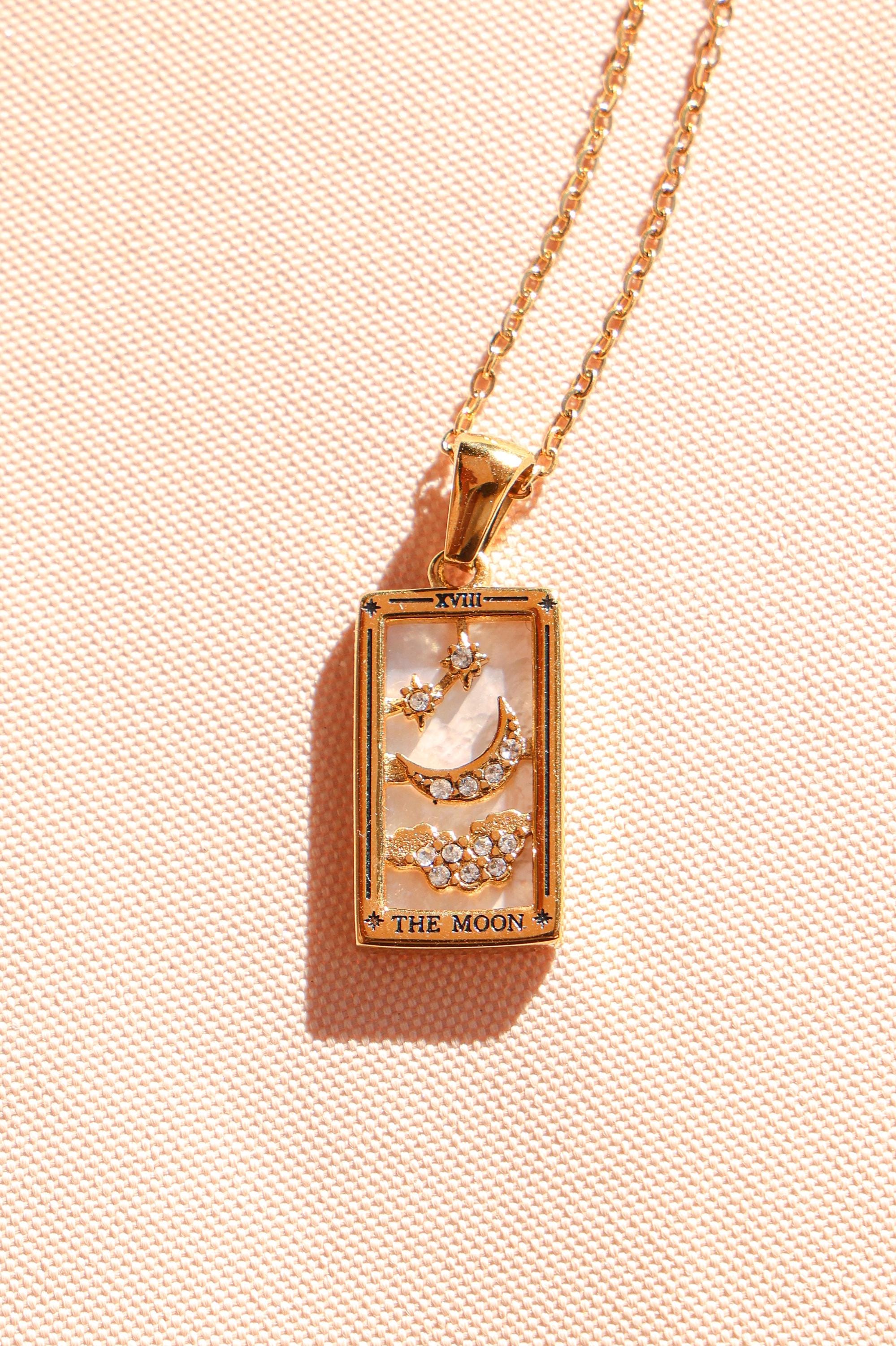 Tarot Card Pendant Necklace - Stainless Steel - Waterproof - Tarnish ...