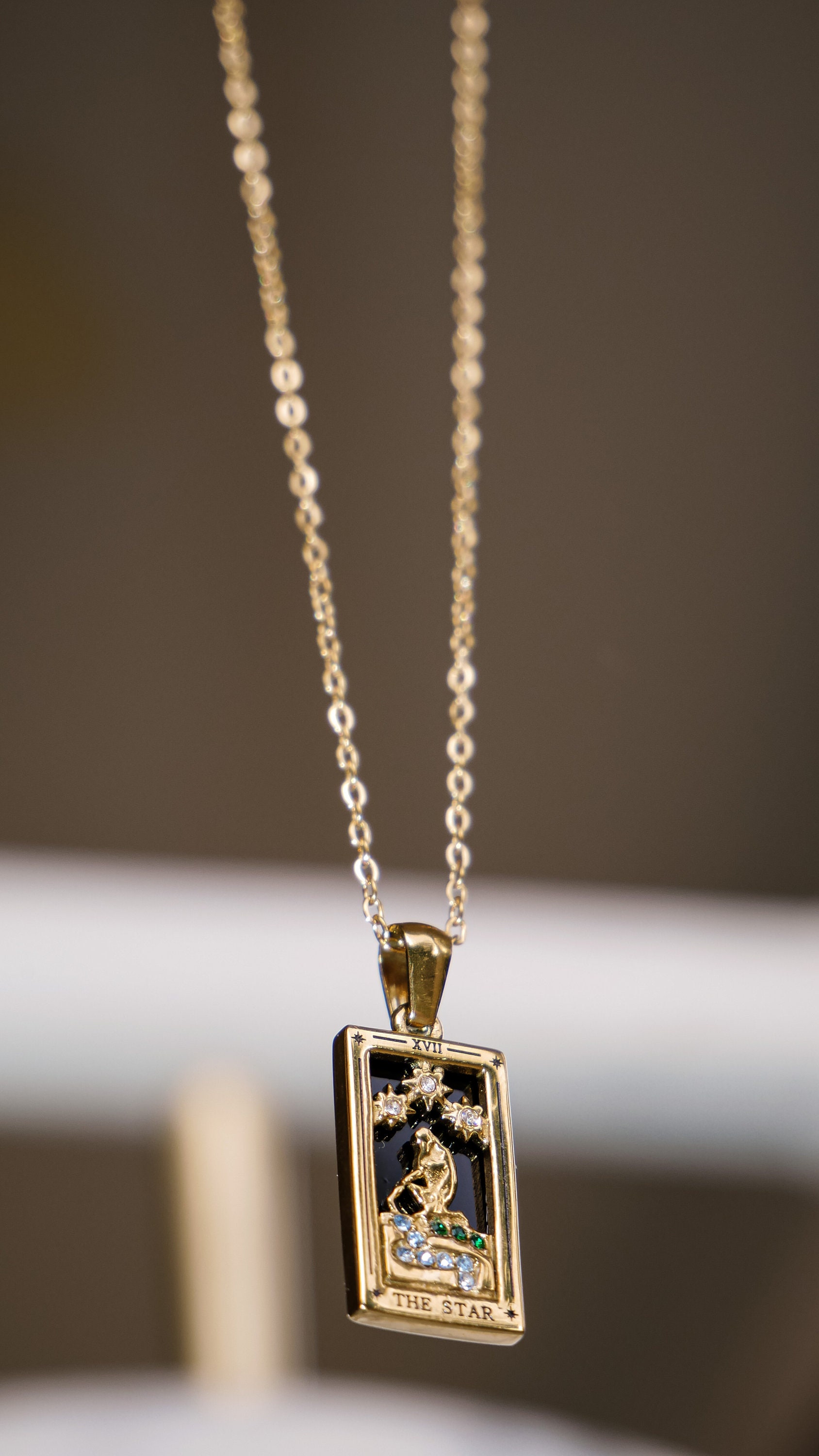 Tarot Card Pendant Necklace - Stainless Steel - Waterproof - Tarnish ...