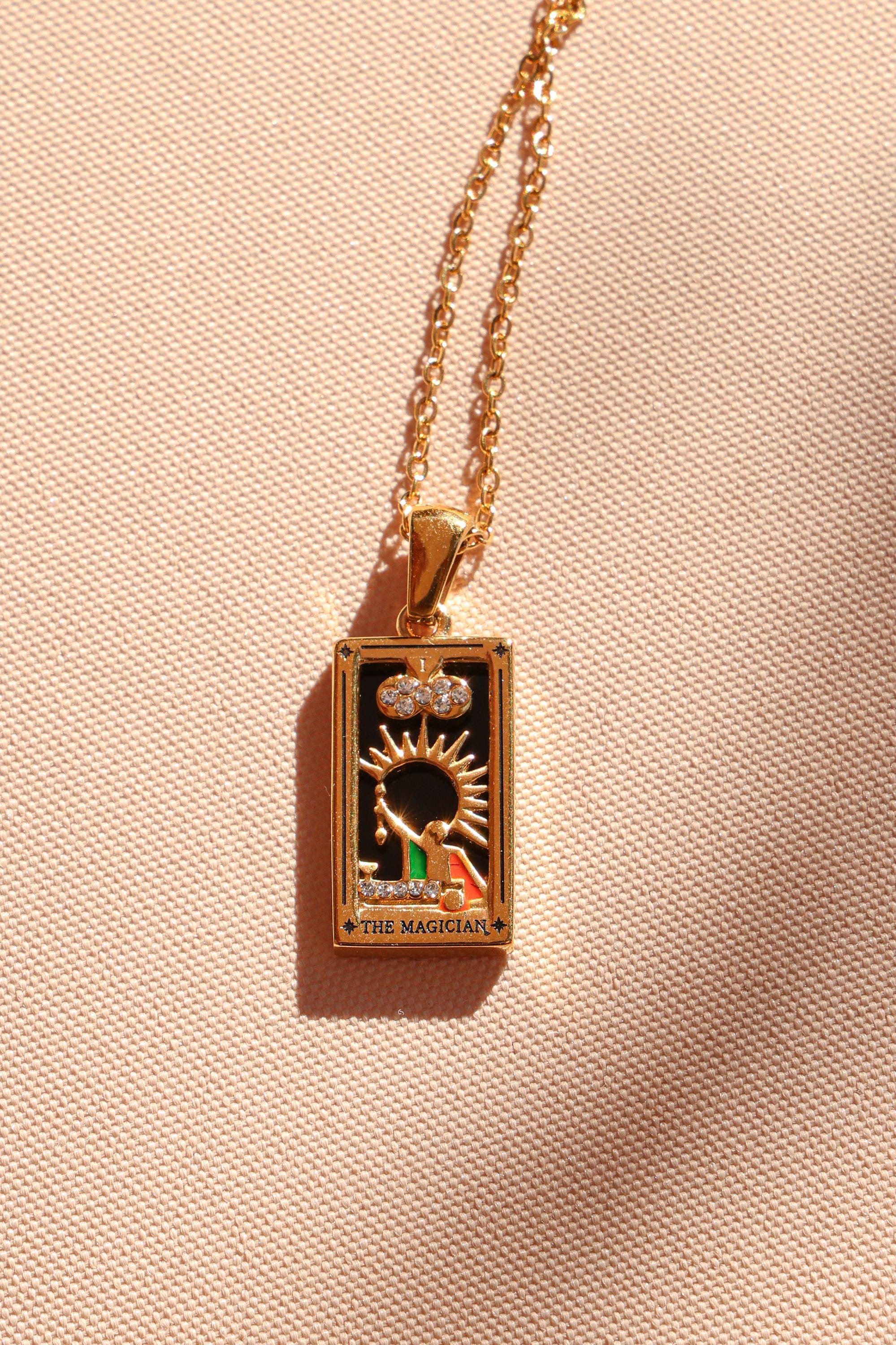 Tarot Card Pendant Necklace - Stainless Steel - Waterproof - Tarnish ...
