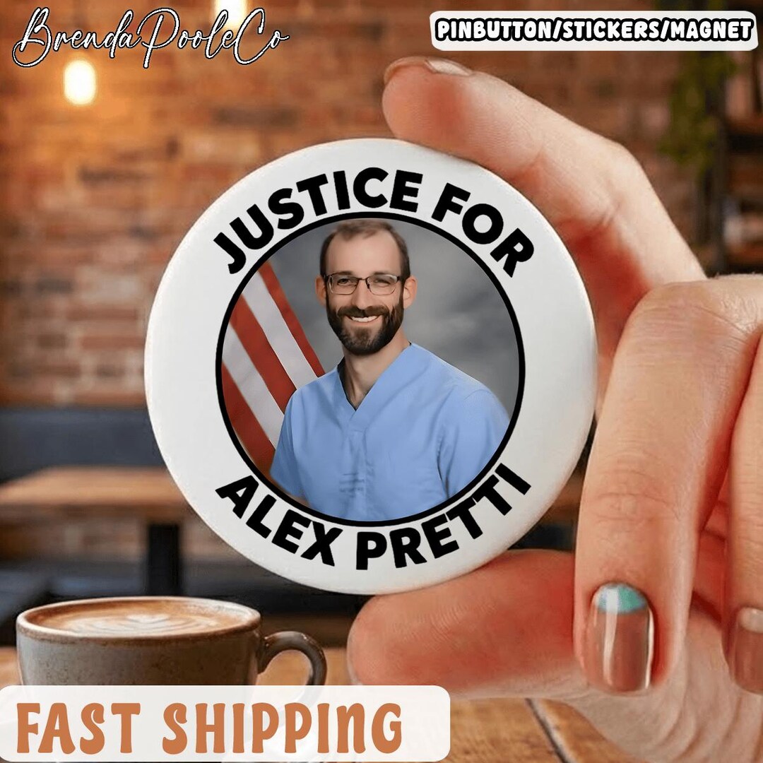 Justice for Alex Pretti Pin Button - Activism Accessory, Political ...