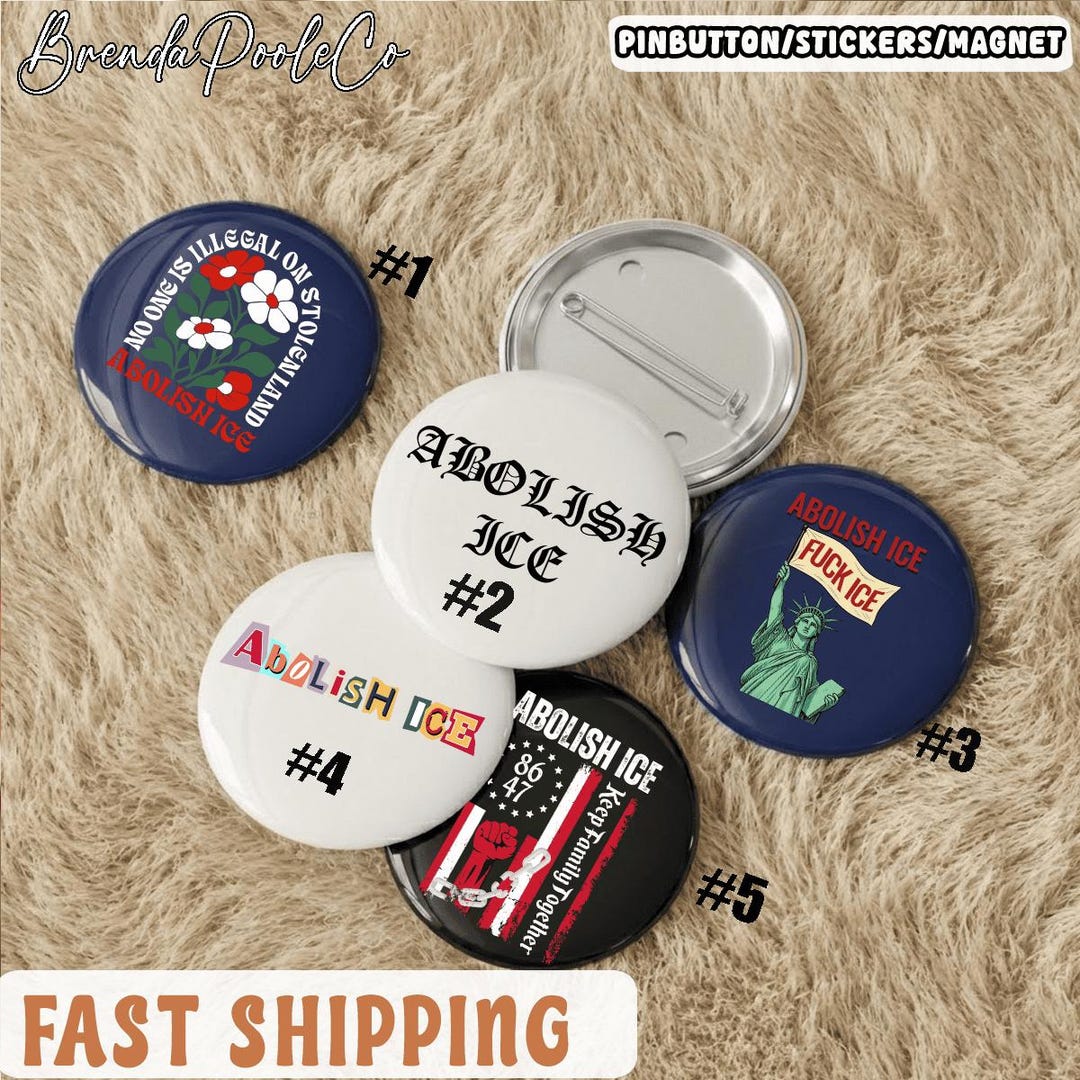 Abolish ICE Protest Button: Political Advocacy Pin - Etsy
