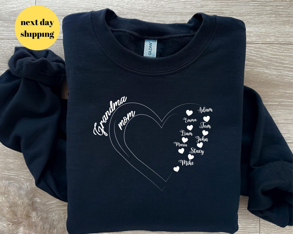 CUSTOM Heart Mom Hoodie, Mom Life, Mom Gift, Mothers Day, Mothers Day ...