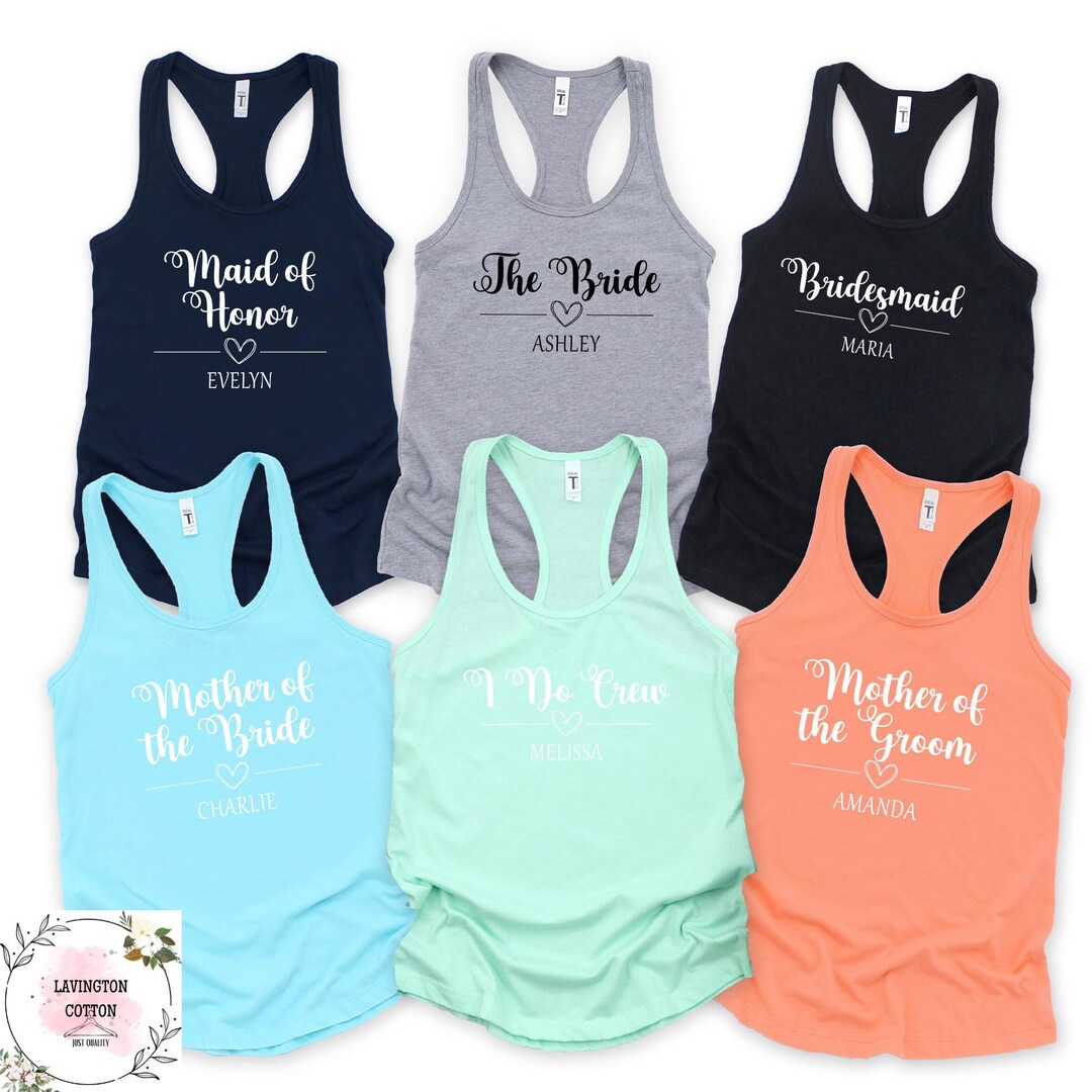 Custom Bachelorette Team Party Tank Top, Personalized Team Bride Tank ...