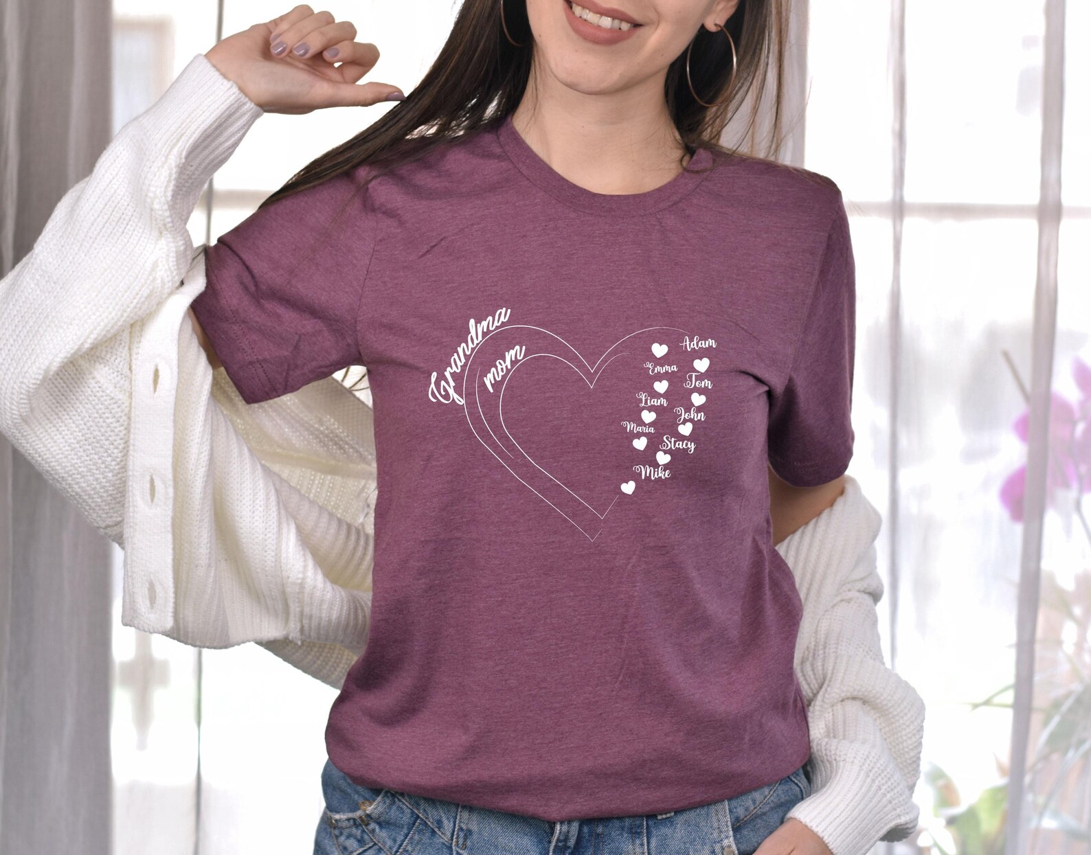 CUSTOM Heart Mom Tshirt, Mom Life, Mom Gift, Mothers Day, Mothers Day ...