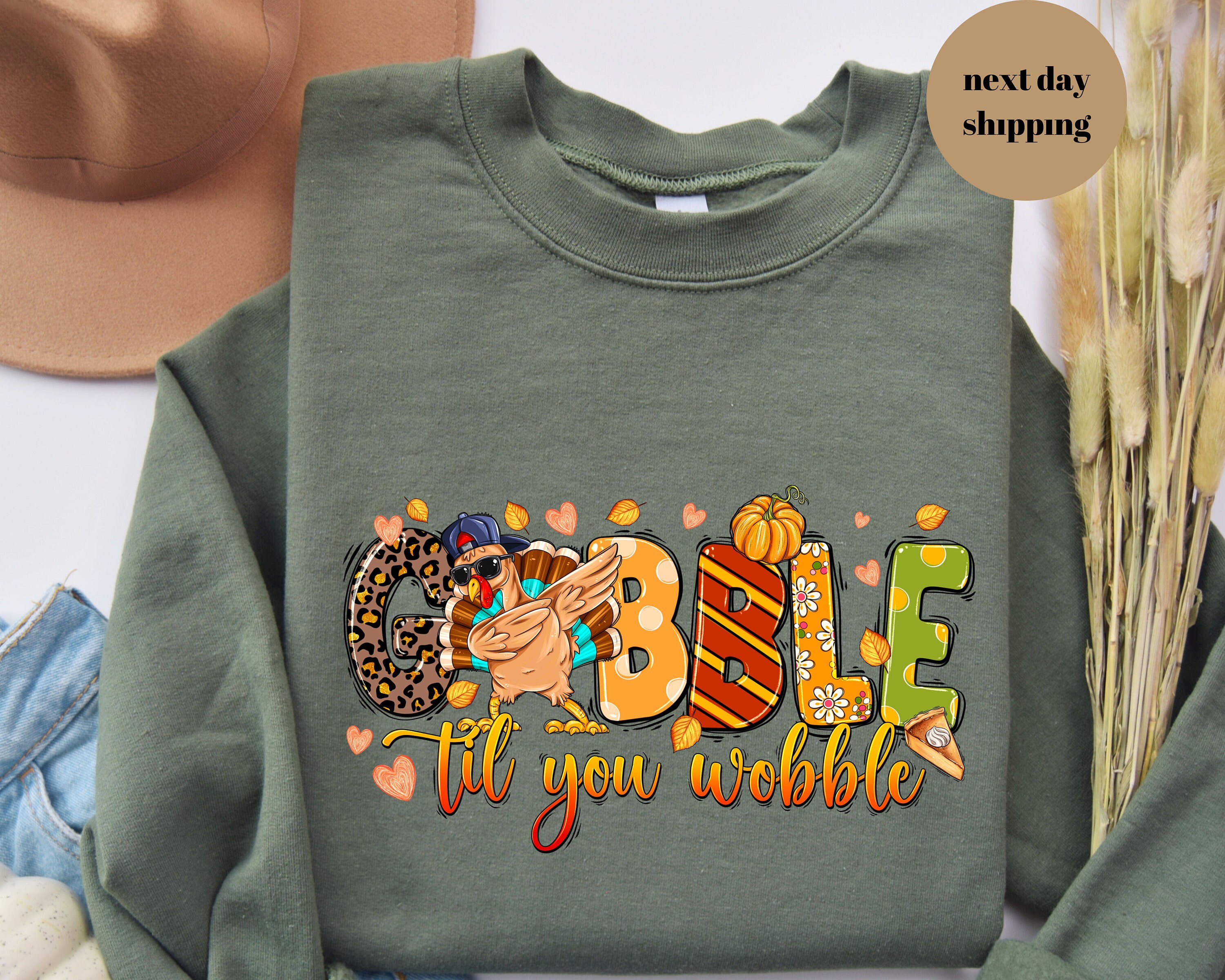 Gobble Gobble Til You Wobble Sweatshirt Thanksgiving - Etsy