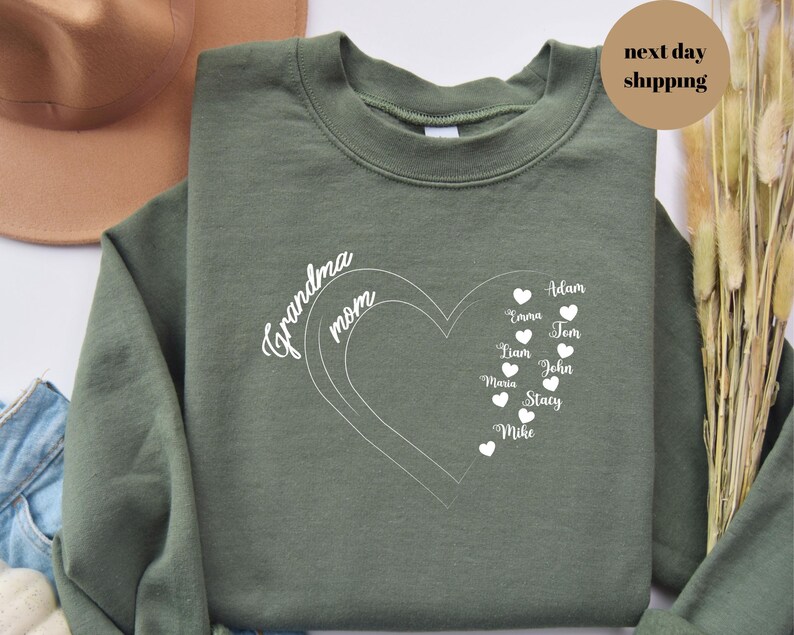 CUSTOM Heart Mom Hoodie, Mom Life, Mom Gift, Mothers Day, Mothers Day ...