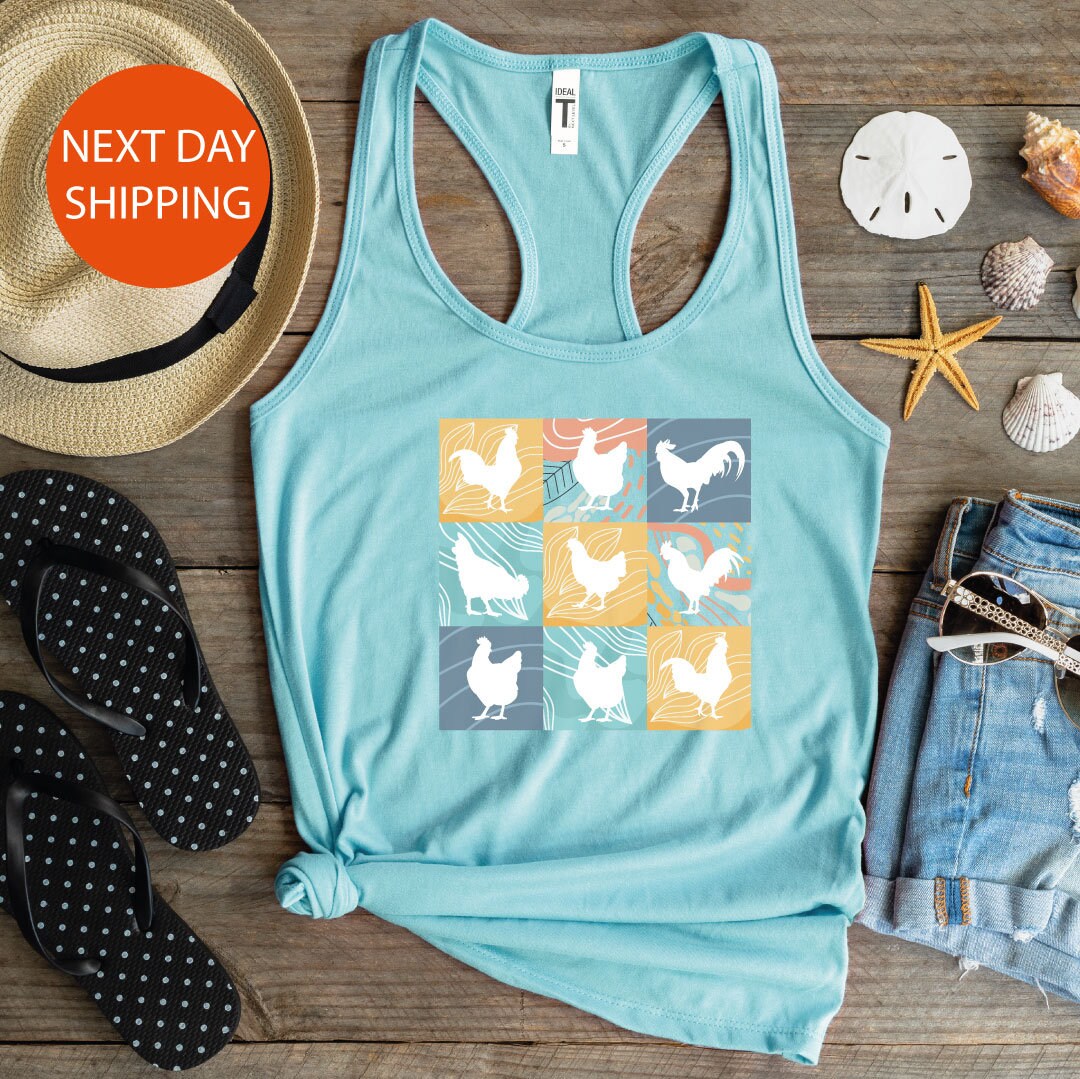 Boho Chickens Tank Top, Farmhouse Floral Backyard Chicken Tank Top ...