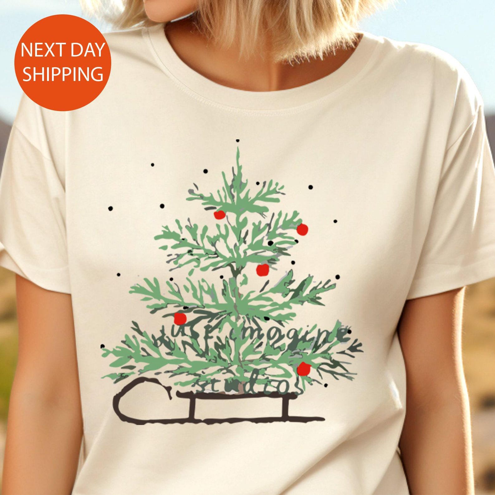 Christmas Woman's Holiday T-shirt, Women's Xmas Tee, Winter, Christmas ...