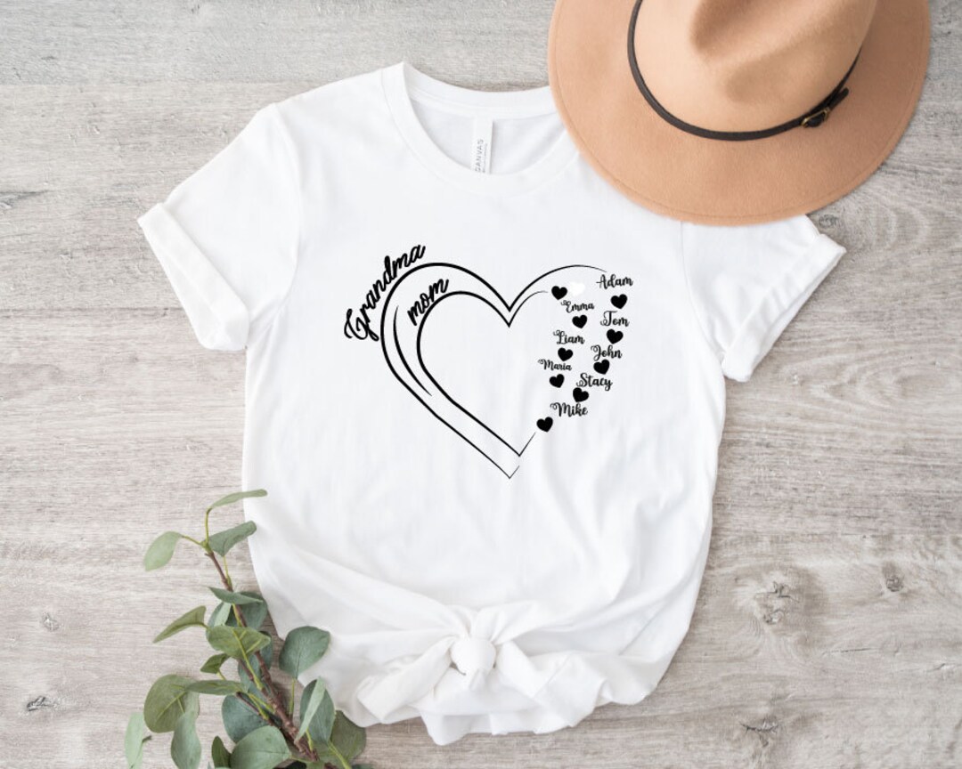 CUSTOM Heart Mom Tshirt, Mom Life, Mom Gift, Mothers Day, Mothers Day ...