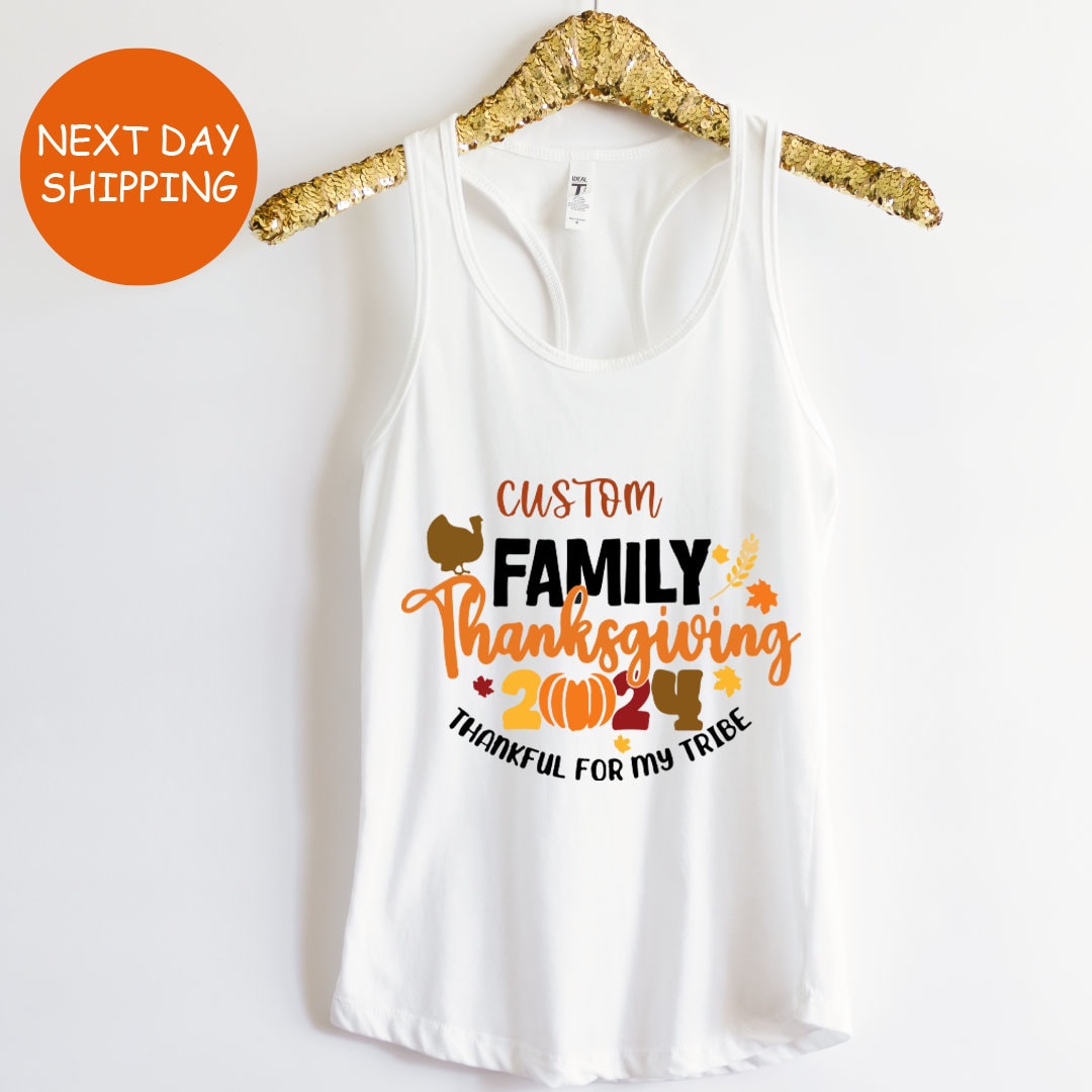 Personalized Thanksgiving Family Matching Tee, Thankful for My Family ...