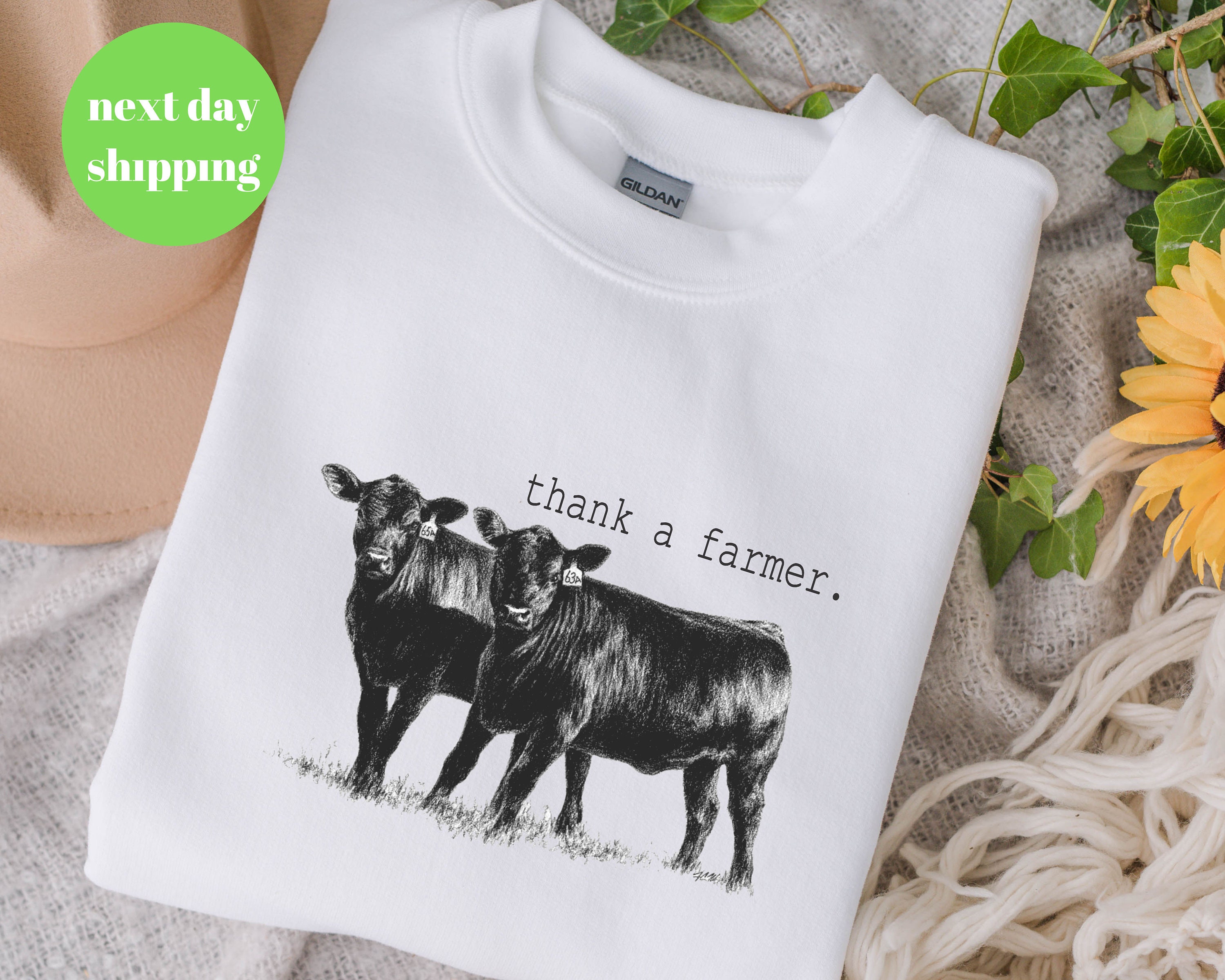 Thank a Farmer Western Crewneck Sweatshirt, Beef Farmer Crewnecks ...