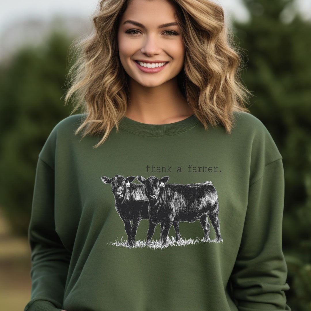 Thank a Farmer Western Crewneck Sweatshirt, Beef Farmer Crewnecks ...