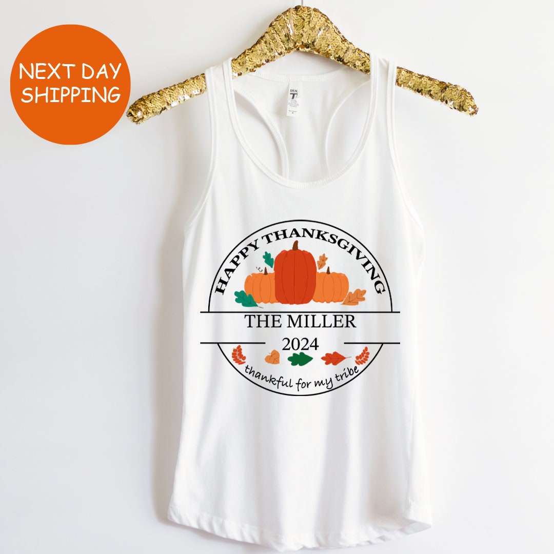 Custom Family Name Thanksgiving Matching Tank Top, Thanksgiving Dinner ...
