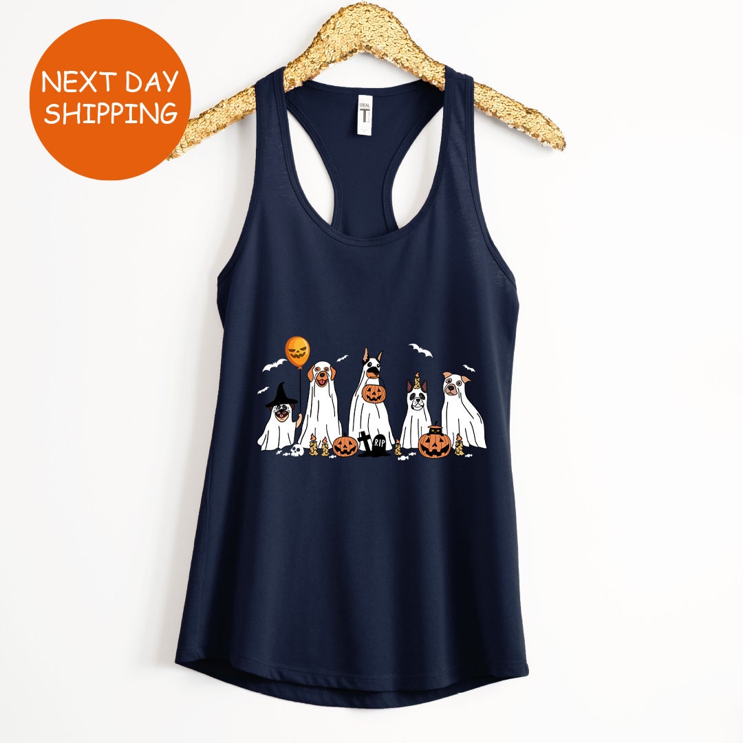 Ghost Dog Tank Top, Spooky Season Tank, Halloween Ghost Dog, Halloween ...