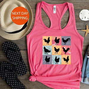 Boho Chickens Tank Top, Farmhouse Floral Backyard Chicken Tank Top ...