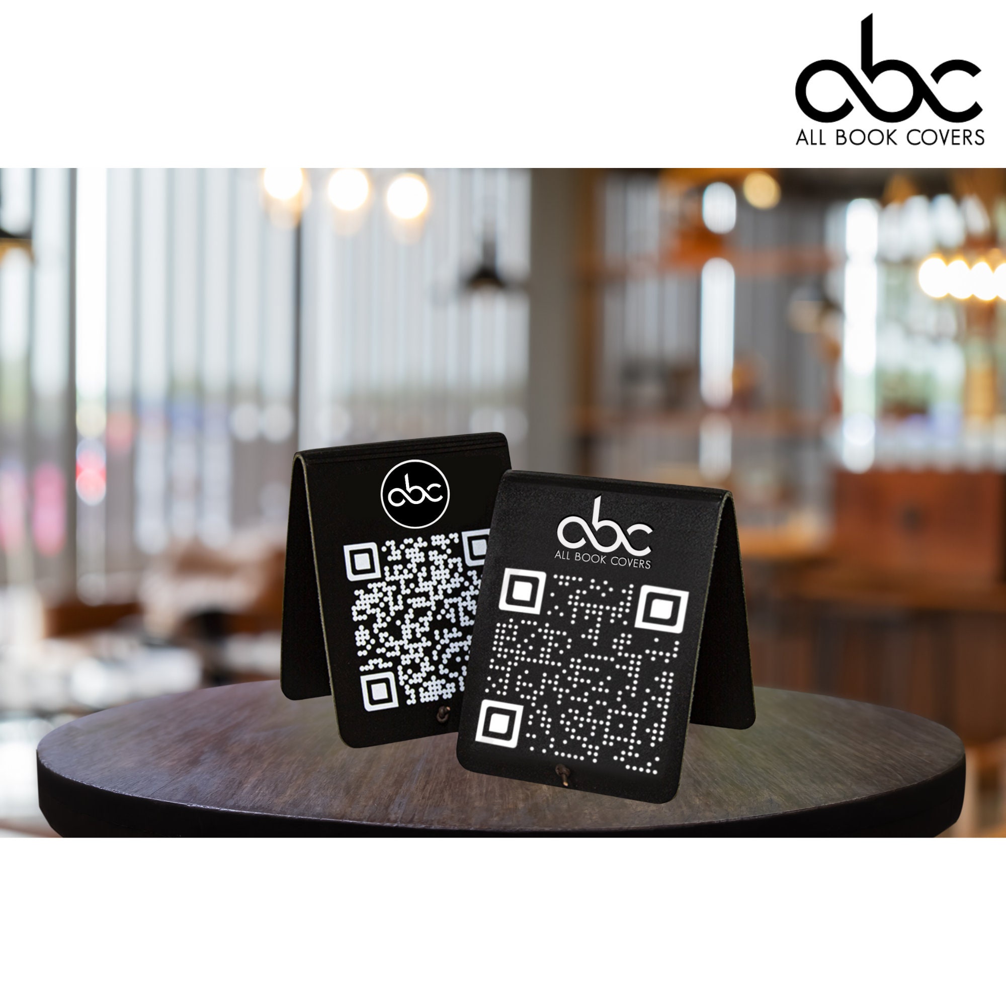 Genuine Leather QR Code Table Tent, Leather Menu, Table Topper, Menu ...