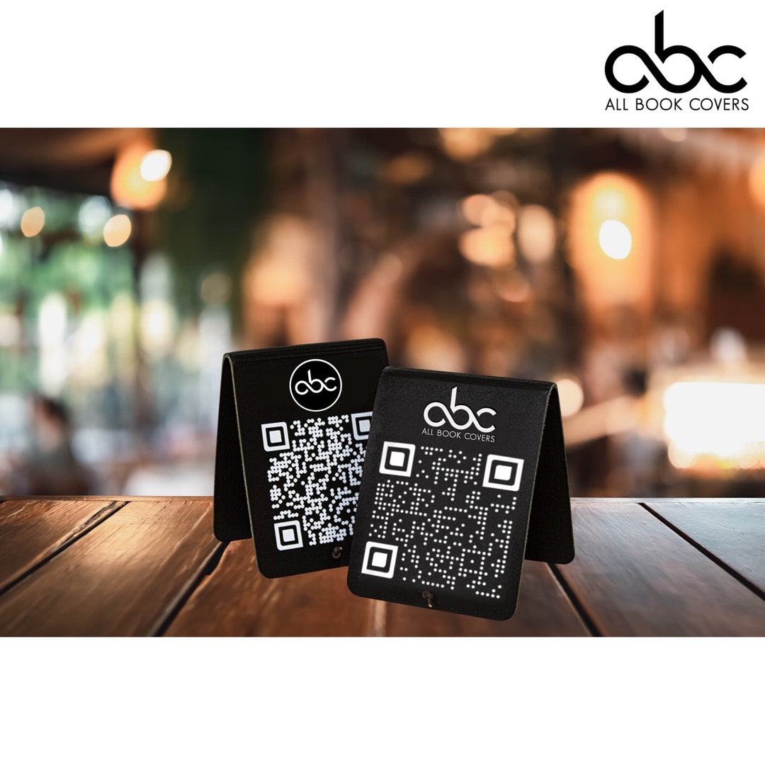 Genuine Leather QR Code Table Tent, Leather Menu, Table Topper, Menu ...