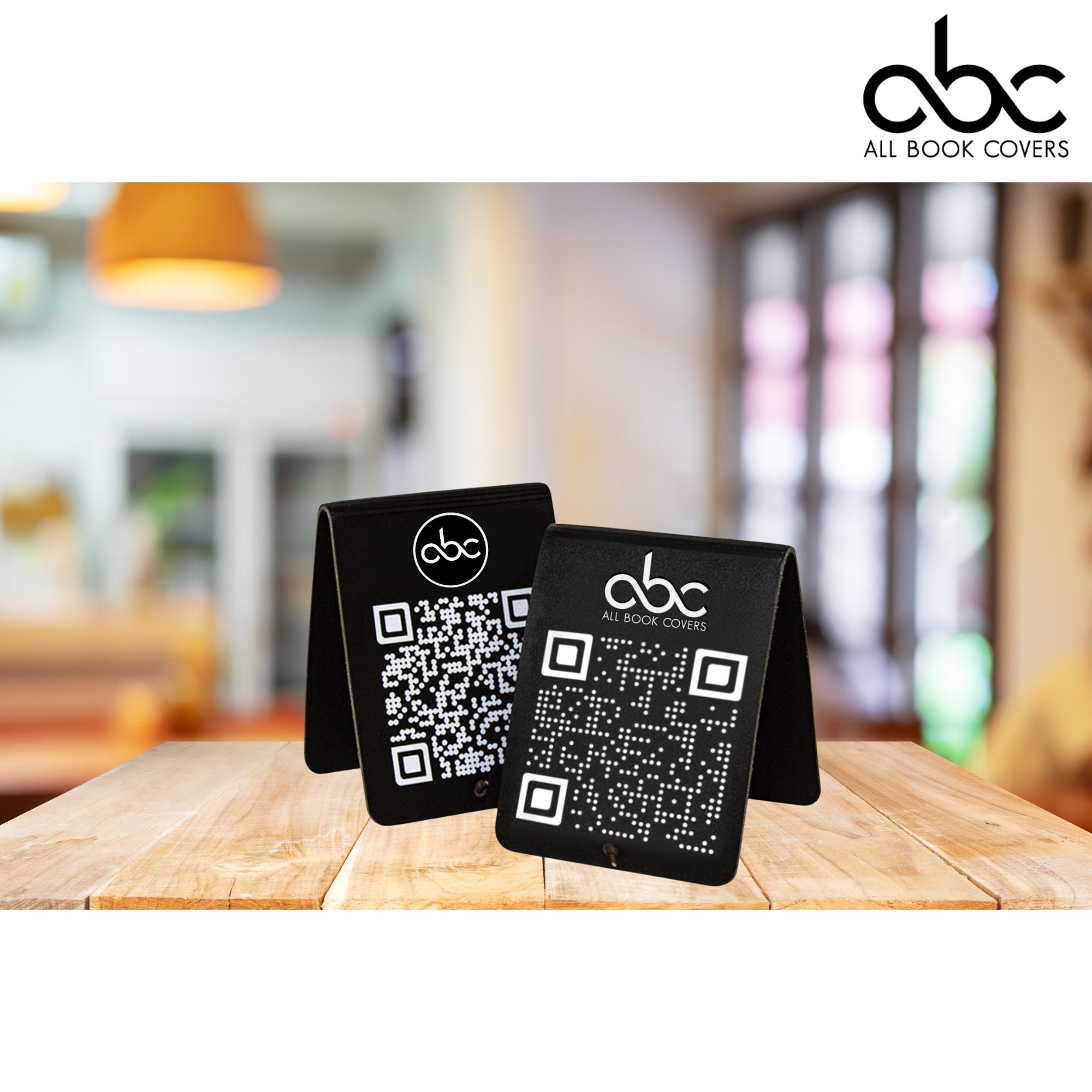 Genuine Leather QR Code Table Tent, Leather Menu, Table Topper, Menu ...